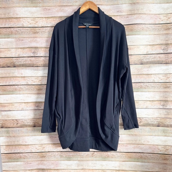 Athleta | Sweaters | Athleta Womens Black Presence Cocoon Open Front ...